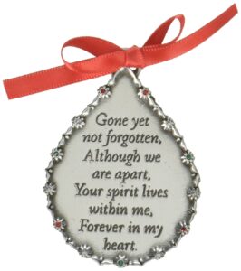 cathedral art (abbey & ca gift yet teardrop memorial ornament, 5"" x 2 3/4"", gone not forgotten (co520)