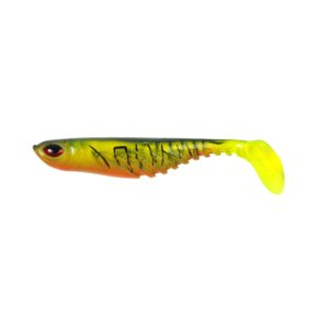 berkley powerbait ripple shad fishing bait, firetiger, 4in | 10cm, irresistible scent & flavor, realistic profile, unique swimming action, ideal for bass, walleye, pike and more