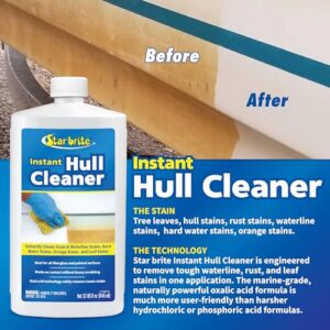 STAR BRITE Instant Hull Cleaner - Easily Remove Stains, Scum Lines & Grime for Boat Hulls, Fiberglass, Plastic & Painted Surfaces - Wipe On, Rinse Off Formula 32 Ounces (081732)