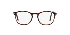 persol po3007v square prescription eyewear frames, havana/demo lens, 50 mm