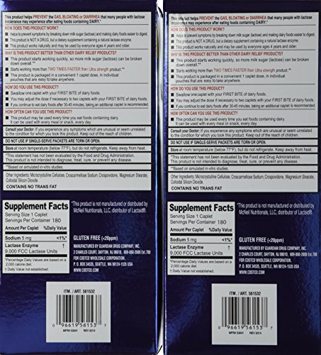 Kirkland Signature Fast Acting Lactase, (2 Pack), 360 Ct Caplets