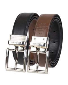 tommy hilfiger men's reversible belt, black/brown silver, 36