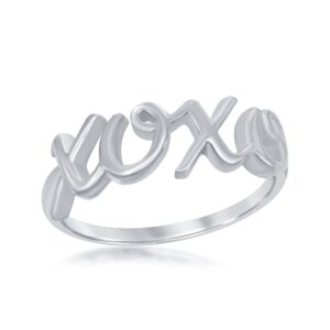 beaux bijoux sterling silver xoxo hugs & kisses ring (size 8) available in sizes 5-6 - 7-8 - 9