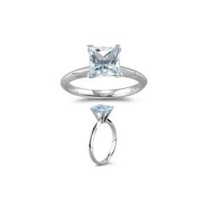 vogati 1.60 ct 7 mm aa princess aquamarine solitaire ring in 14k white gold-7.5