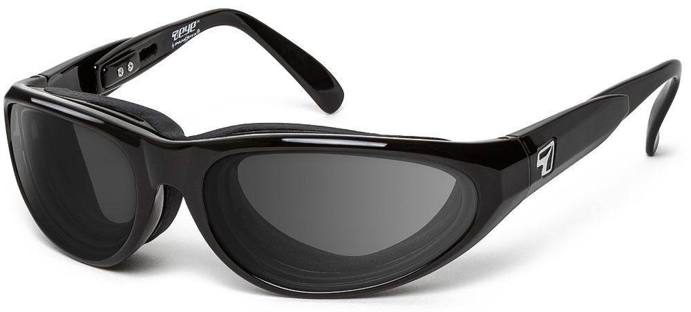 7 EYE Diablo | Wind Blocking Sunglasses - Glossy Black, Polarized Gray Lenses