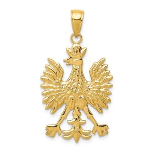 the black bow 14k yellow gold polish eagle pendant