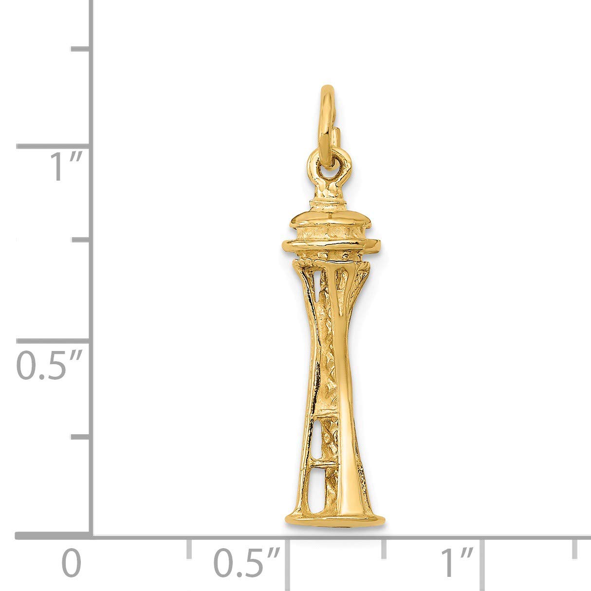 The Black Bow 14k Yellow Gold 3D Seattle Space Needle Charm