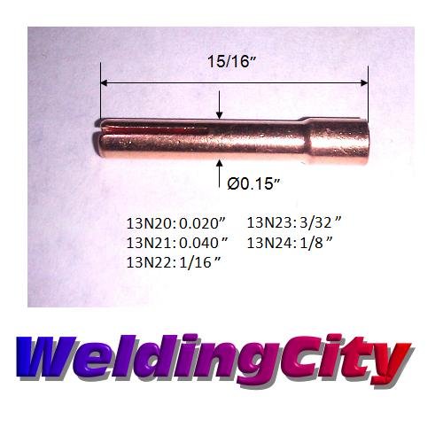 WeldingCity TIG Welding Accessory Kit Collet-Gas Lens-Ceramic Cup-Gasket-Back Cap .040"-1/16"-3/32"-1/8" for TIG Torch 9, 20 and 25 Series Lincoln Miller Hobart ESAB Weldcraft CK AHP (T32)