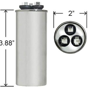 620762 - 35 + 5 uf MFD 370 / 440 Volt VAC - Round Dual Run Capacitor Fits Miller Intertherm