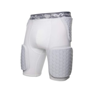 mcdavid hex dual-density thudd short, dual-density pads for thighs, hips & tailbone, helps reduce pulls & fatigue, moisture-wicking fabric, adult size white