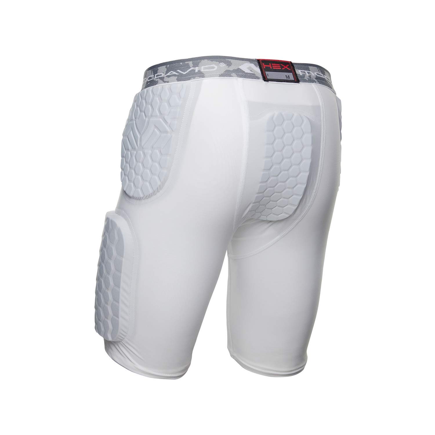 McDavid HEX Dual-Density Thudd Short, Dual-density Pads for Thighs, Hips & Tailbone, Helps Reduce Pulls & Fatigue, Moisture-Wicking Fabric, Adult Size White