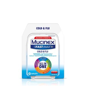 mucinex fast-max cold & flu caplets, 120ct (6x20ct)