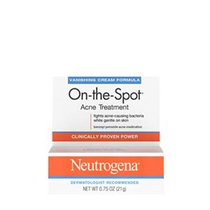 Neutrogena On-The-Spot Acne Spot Treatment with 2.5% Benzoyl Peroxide Acne Treatment Medicine to Treat Face Acne, Gentle Benzoyl Peroxide Pimple Gel for Acne Prone Skin,.75 oz (Pack of 6)