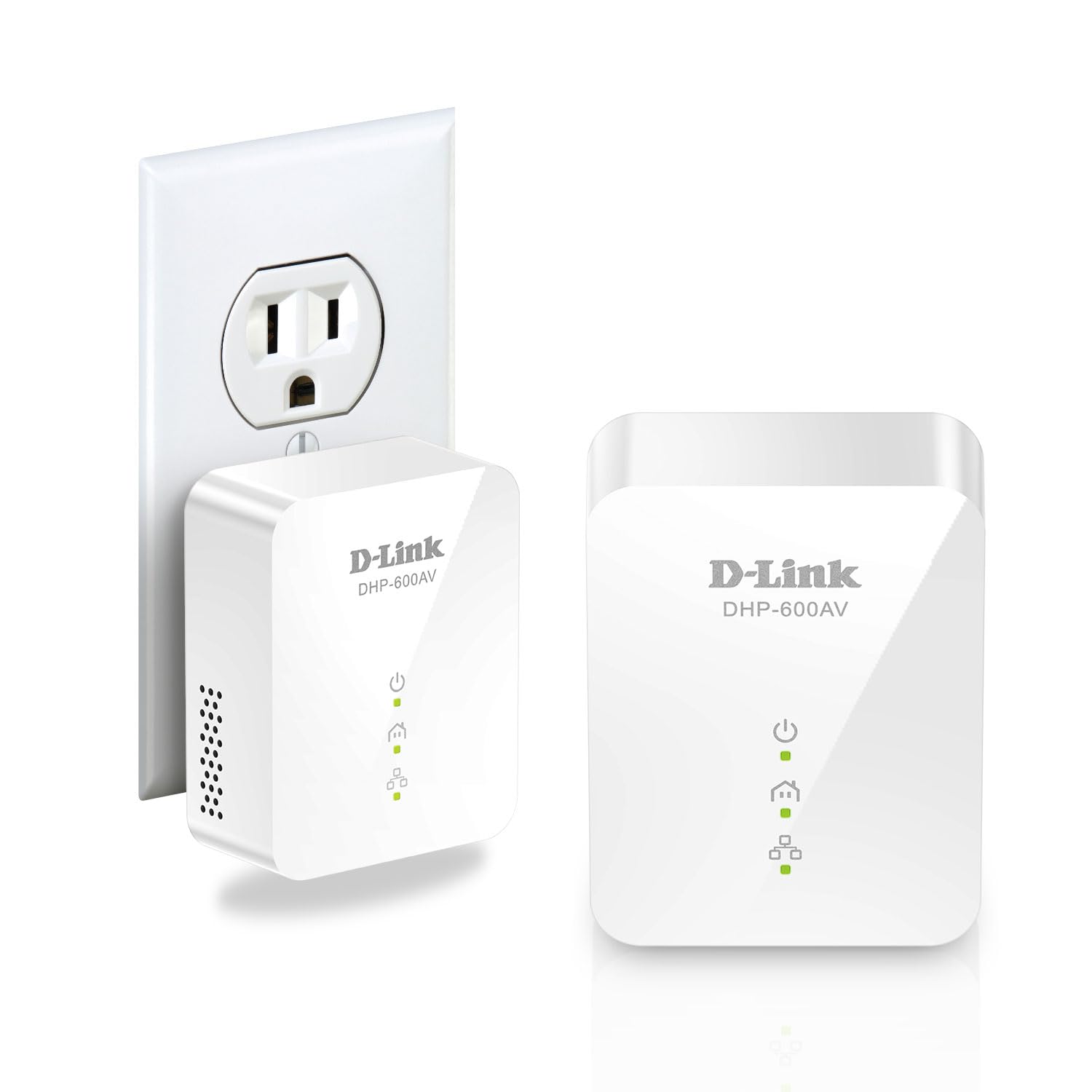 D-Link Powerline Adapter Starter Kit Ethernet Over Power Gigabit AV2 Up to 1000Mbps MIMO Internet Network Wall Plug In (DHP-601AV)