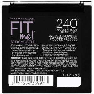 Maybelline New York Fit Me Set + Smooth Powder Makeup, Golden Beige, 0.3 oz.