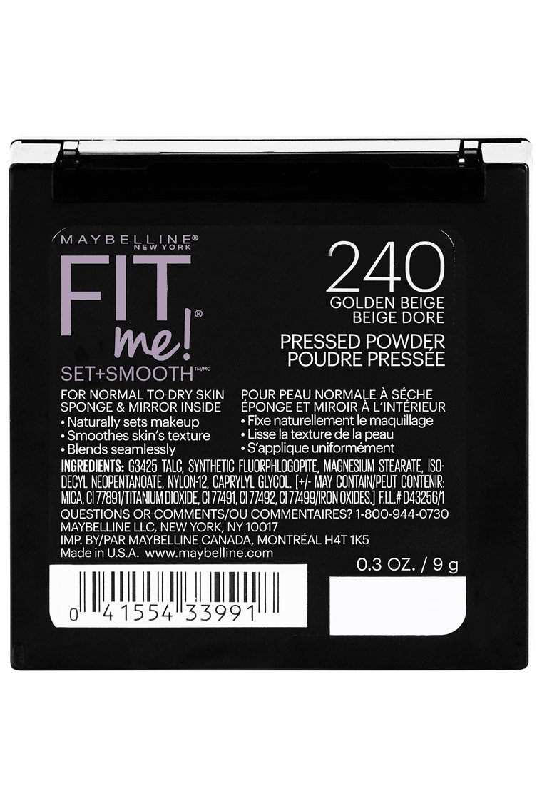 Maybelline New York Fit Me Set + Smooth Powder Makeup, Golden Beige, 0.3 oz.