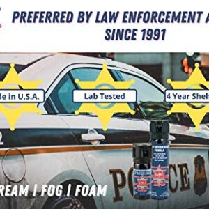 Pepper Enforcement 2 oz. Fogger Pepper Spray with Tactical Belt Loop Holster for Self Defense - Maximum Strength 10% OC Police Fog Formula, Flip Top Safety Tactical Design, Personal Protection Devices