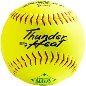 dudley 12" usasb thunder hycon leather slowpitch softball - 12 pack