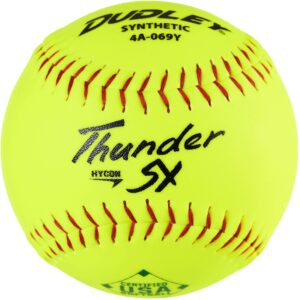 dudley12" usasb thunder hycon slowpitch synthetic softball - 12 pack