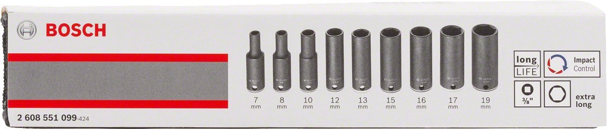 Bosch 2608551099 Nutsetter -Set 3/8'' 9 Pcs