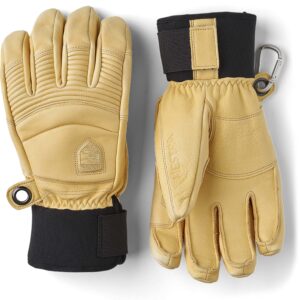 Hestra Leather Fall Line - Short Freeride 5-Finger Snow Glove with Superior Grip for Skiing, Snowboarding and Mountaineering - Natural Brown - 8