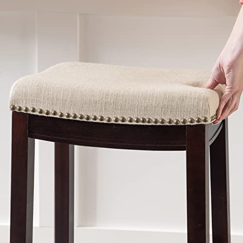 Linon Harper Stool Fabric Top