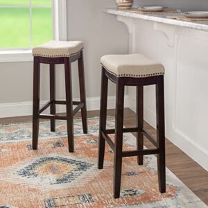 Linon Harper Stool Fabric Top