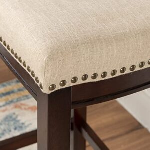 Linon Harper Stool Fabric Top