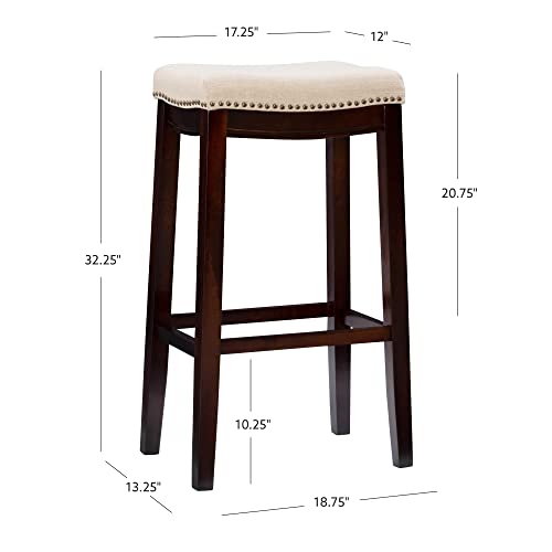 Linon Harper Stool Fabric Top