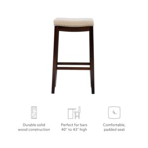 Linon Harper Stool Fabric Top