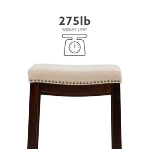 Linon Harper Stool Fabric Top