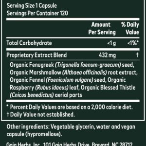 Gaia Herbs Lactation Support, Vegan Liquid Capsules, 120 Count - Lactation Supplement for Breastfeeding Mothers, Supports Healthy Milk Flow & Enhances Breast Milk Nutrition, PACKAGING MAY VARY