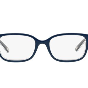 Polo Ralph Lauren Kids' PP8520 Rectangular Prescription Eyewear Frames, Navy Blue On White/Crystal/Demo Lens, 46 mm