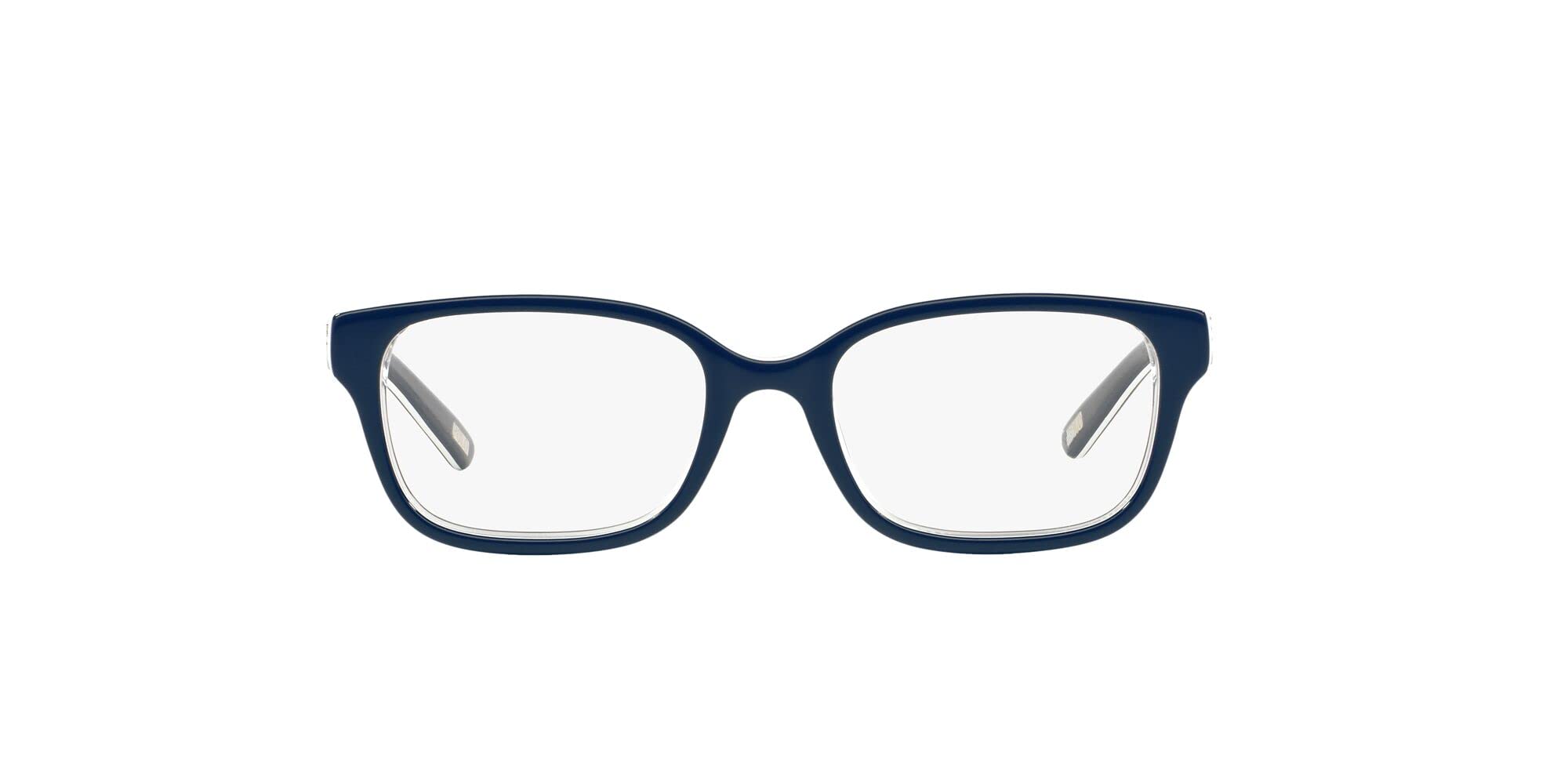 Polo Ralph Lauren Kids' PP8520 Rectangular Prescription Eyewear Frames, Navy Blue On White/Crystal/Demo Lens, 46 mm