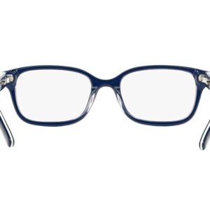 Polo Ralph Lauren Kids' PP8520 Rectangular Prescription Eyewear Frames, Navy Blue On White/Crystal/Demo Lens, 46 mm