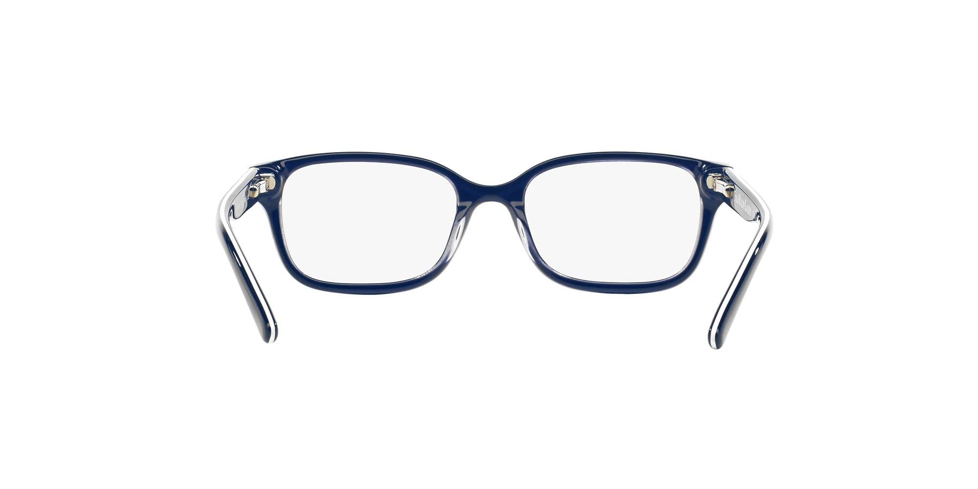 Polo Ralph Lauren Kids' PP8520 Rectangular Prescription Eyewear Frames, Navy Blue On White/Crystal/Demo Lens, 46 mm