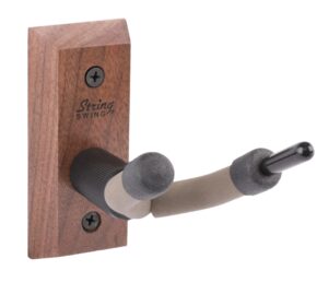 string swing cc01v-bw hardwood home & studio wall mount violin hanger - black walnut