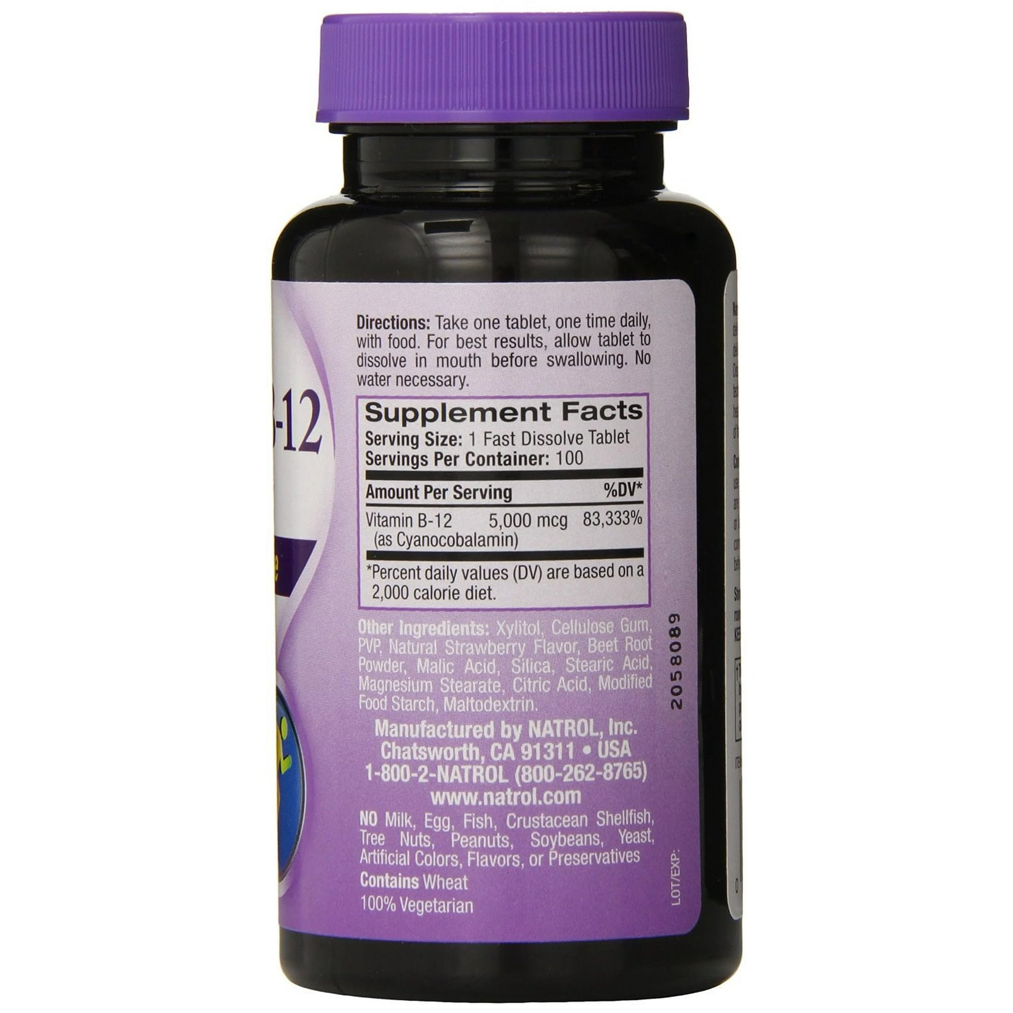 Natrol Fast Dissolving Vitamin B12 - 5000 mcg - 100 tabs