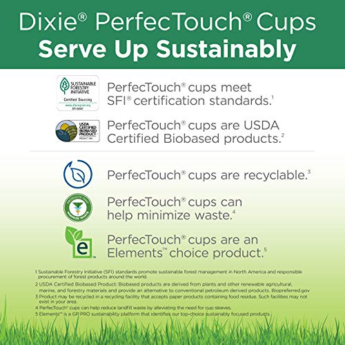 Dixie PerfecTouch 12 oz. Insulated Paper Hot Coffee Cup and Lid Set by GP PRO (Georgia-Pacific) Coffee Haze and White, 5342COMBO600, 300 Cups and 300 Lids (50 Cups and Lids Per Pack, 6 Packs Per Case)