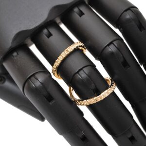 Spinningdaisy Gold Plated Double Layer Crystal Cross Ring