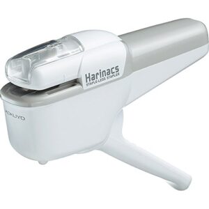 kokuyo harinacs stapleless stapler, up to 10 sheets 64gsm copy paper binding, white, japan import (sln-msh110w)