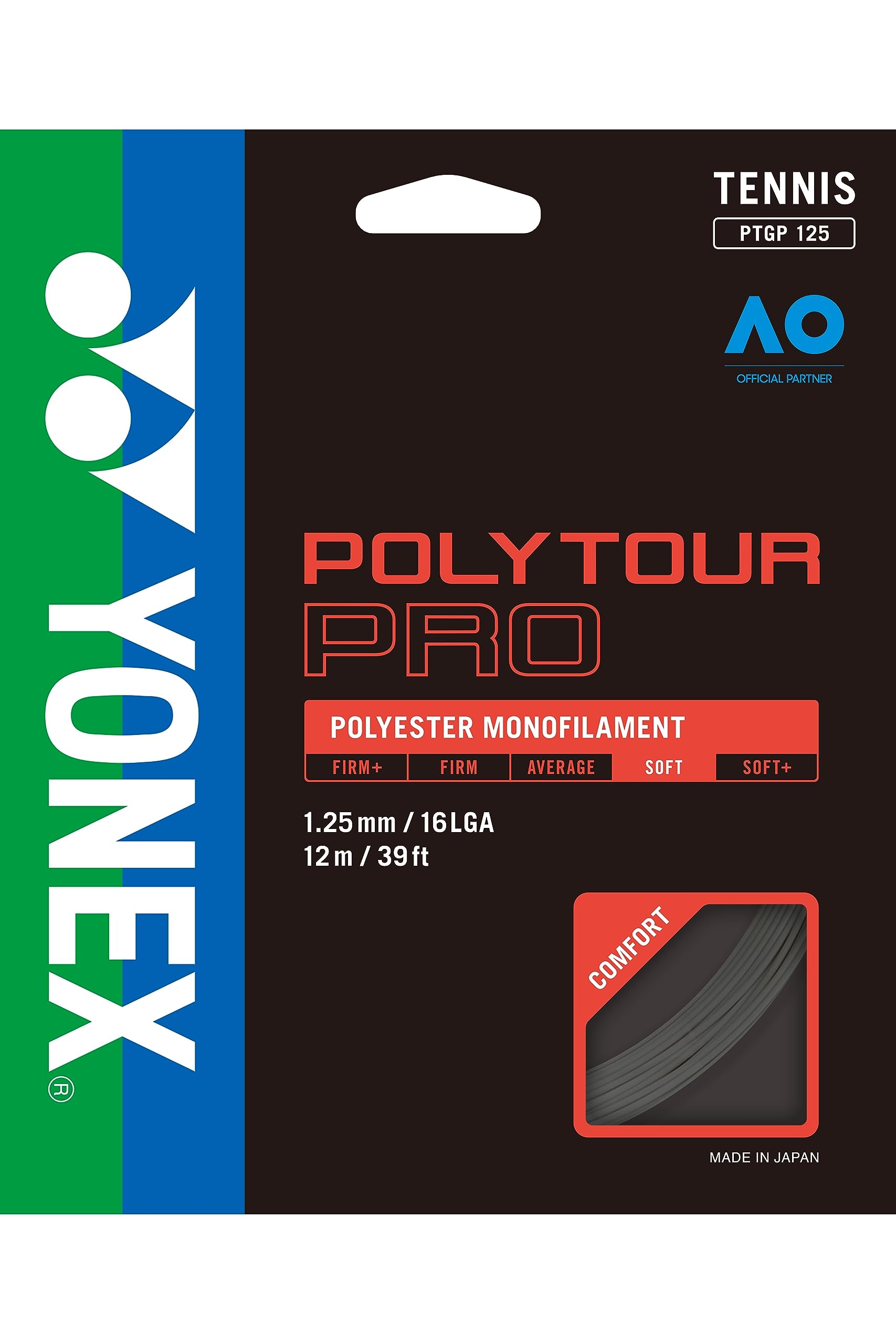 Yonex Unisex's Poly Tour Pro String Set-Black, 1.25 mm