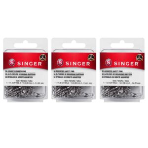 singer assorted safety pins, 50 ct - 3 pack