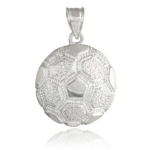 925 sterling silver sports charm textured soccer ball pendant