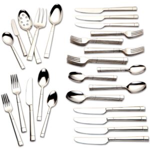 kate spade new york fair harbor flatware set, 18/10 stainless steel, 45-piece