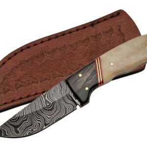 Szco Supplies Bone Damascus Hunting Knife