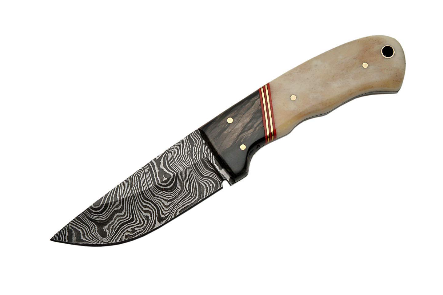 Szco Supplies Bone Damascus Hunting Knife