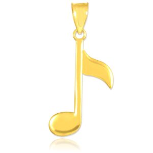 14k gold eighth note pendant