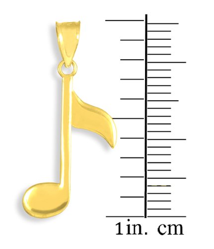 14k Gold Eighth Note Pendant