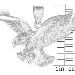 Animal Kingdom 14k White Gold Flying Eagle Pendant